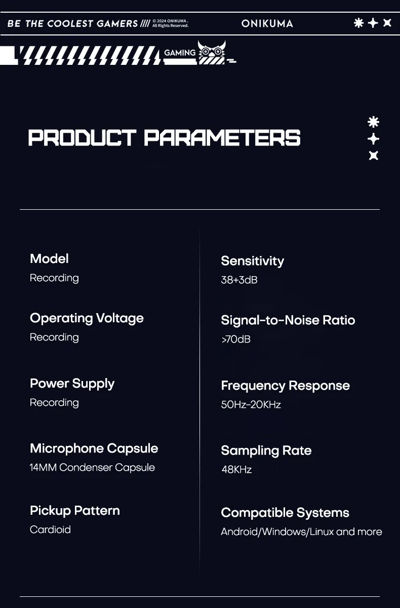 Onikuma M830 Color RGB USB Capacitor Wired Gaming Noise Reduction ...