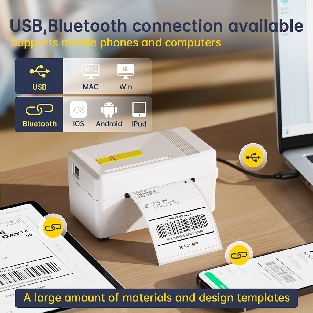 A7 Size Thermal printer A318, A7（76*130mm) 3 inch Bluetooth Waybill ...