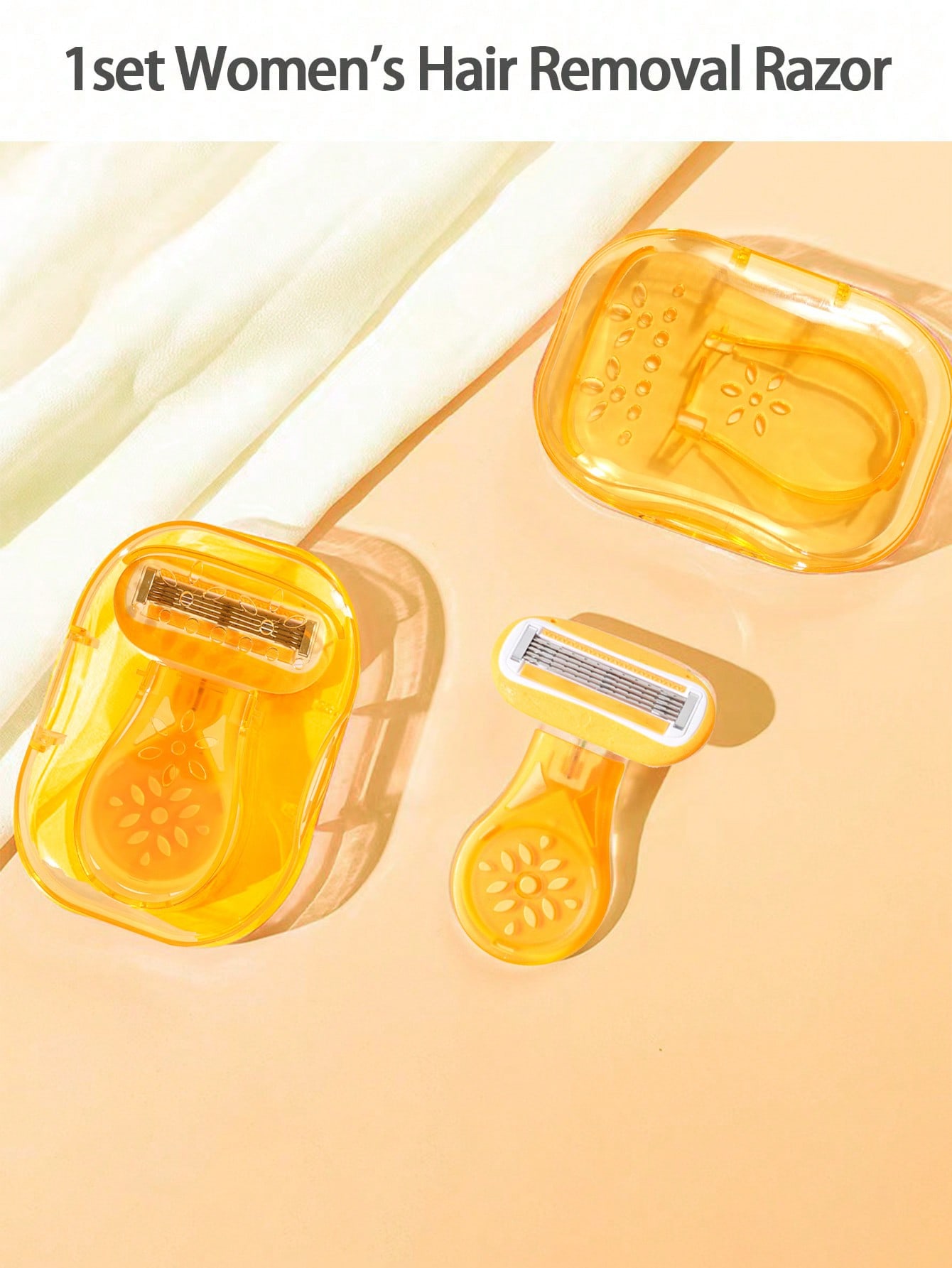 Yellow Women's 5-Blade Manual Razor with Soap Head for Close Shave ...