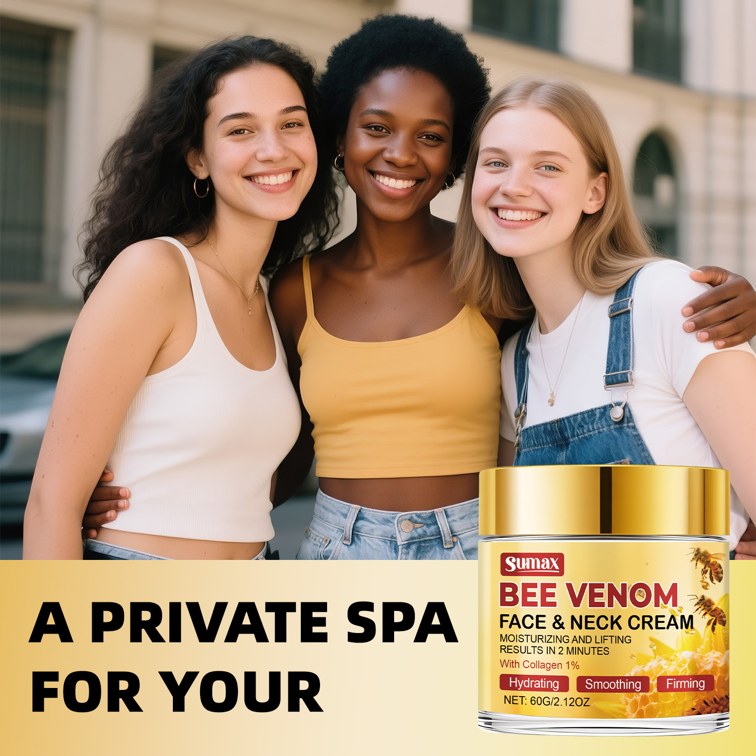 [Micro-Current Sensor Cream] SUMAX Bee Venom Face Neck Cream Law Lines ...