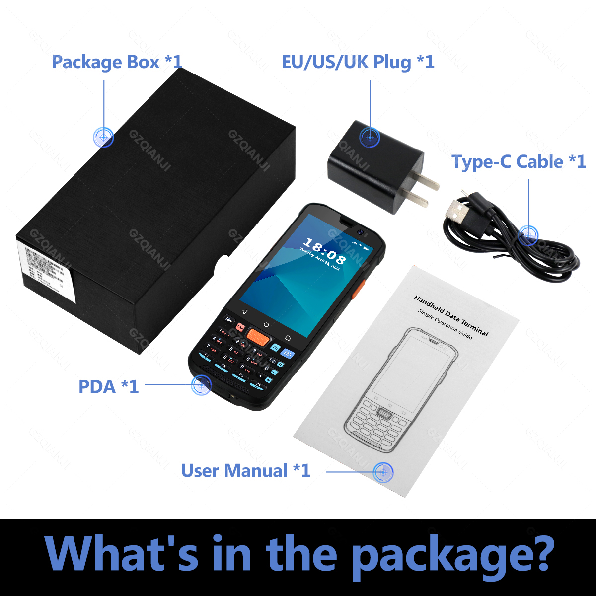 Smart PDA Terminal Android 14 Barcode QR Code Scanner Data Collection ...