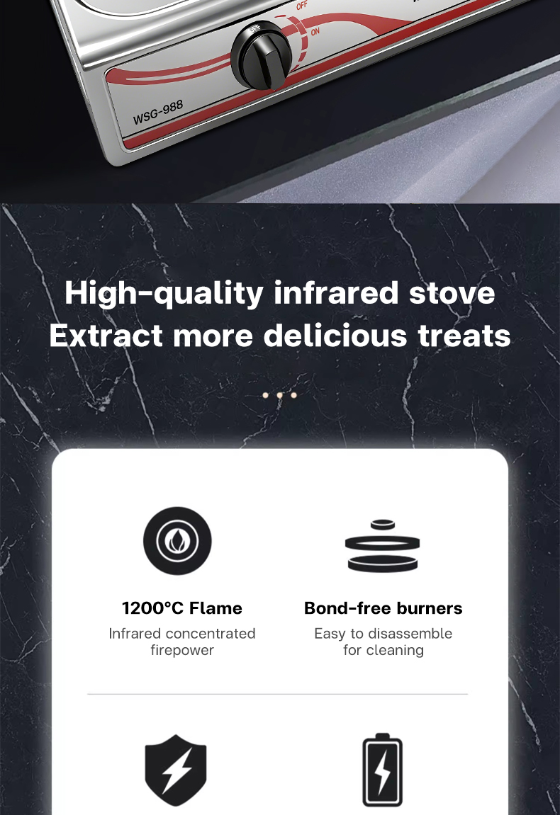 YKEAA Infrared Gas Stove Energy Saving Infrared Gas Stove 1200°C high ...