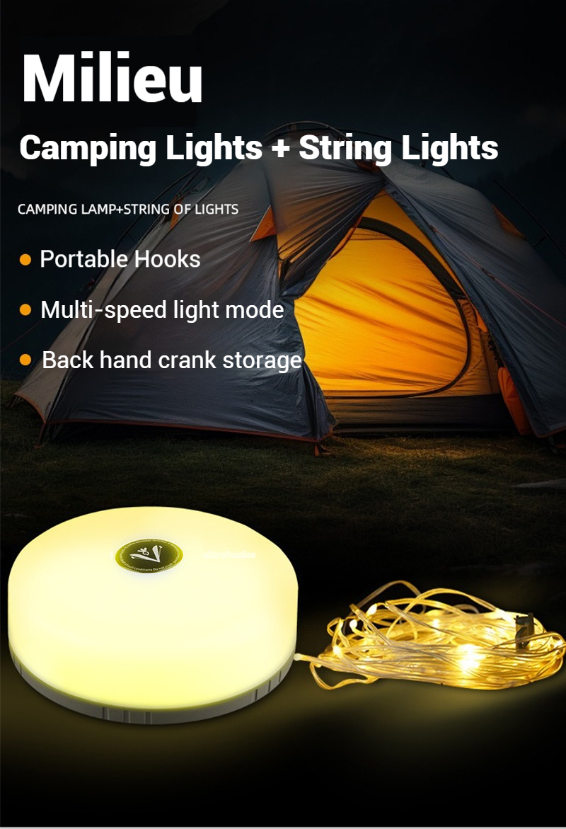 LED lights strip camping light rechargeable Waterproof 8 meter Stowable ...