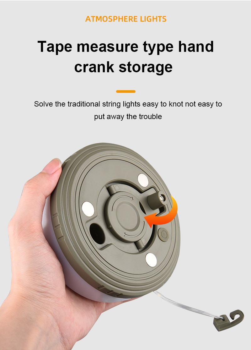 LED lights strip camping light rechargeable Waterproof 8 meter Stowable ...