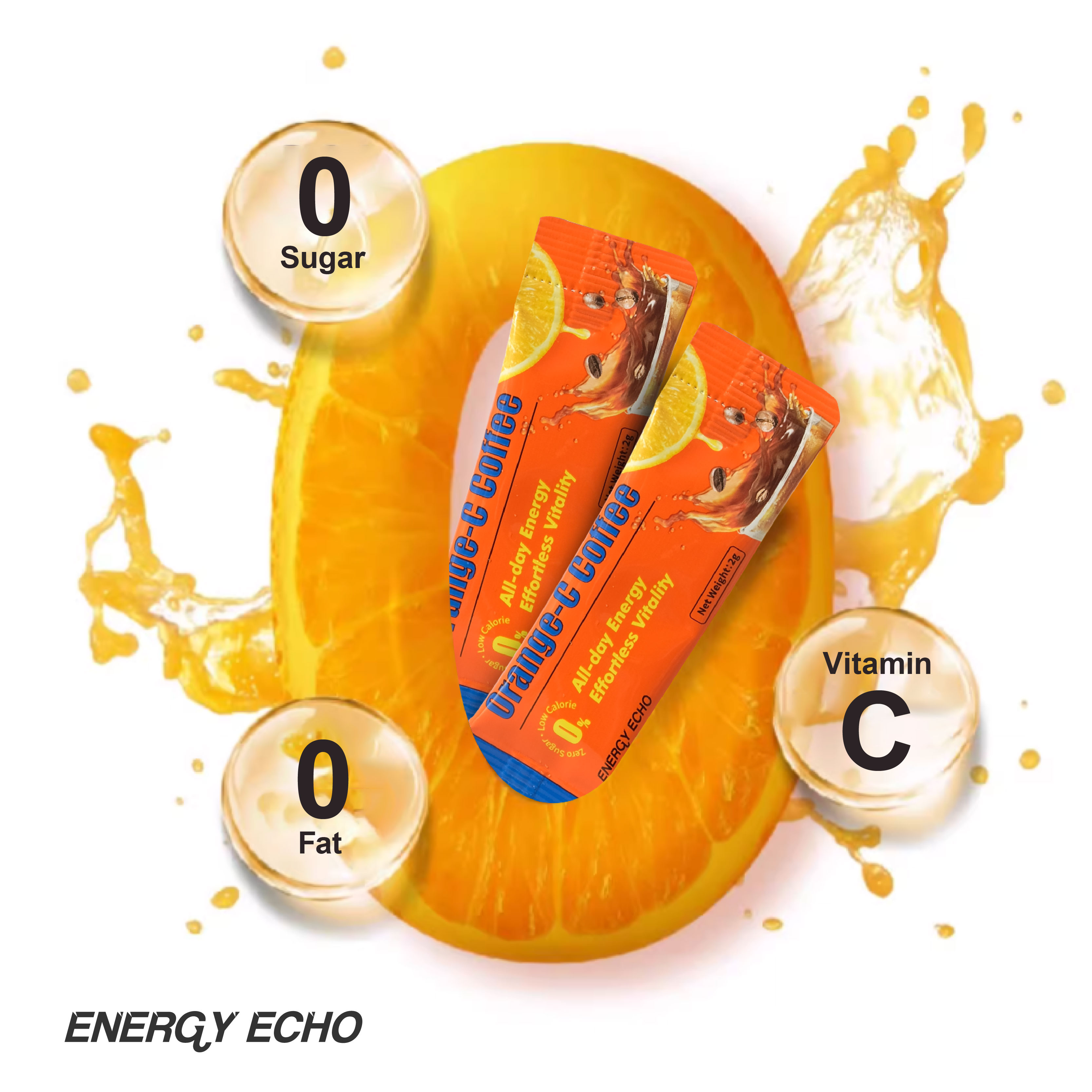 [2g x30] Energyecho Orange-C Coffee 0 Sugar Low Calorie Vitamin C ...