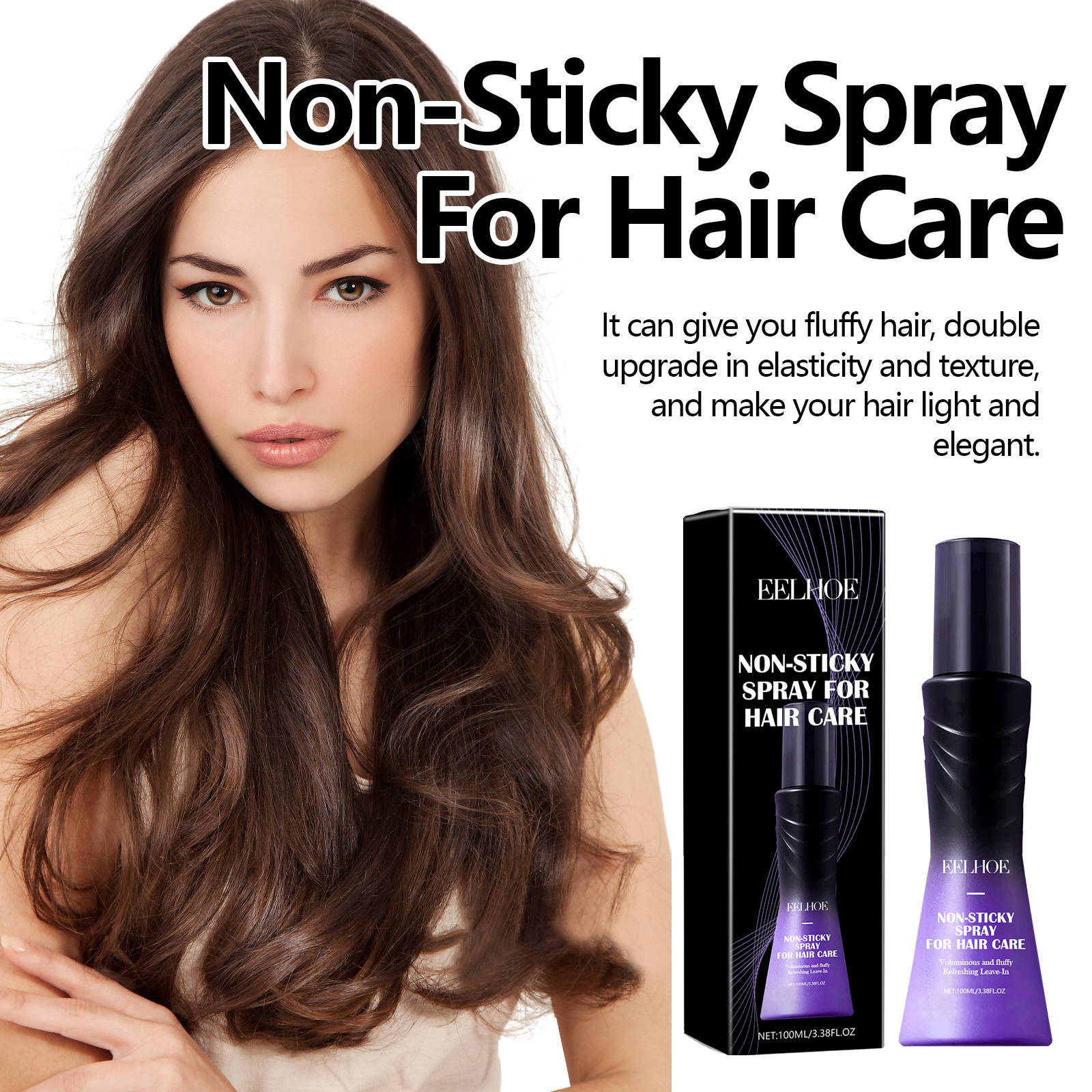 Leave-In Refreshing Volume Non-Sticky Spray for Hair Care, Long-Lasting ...