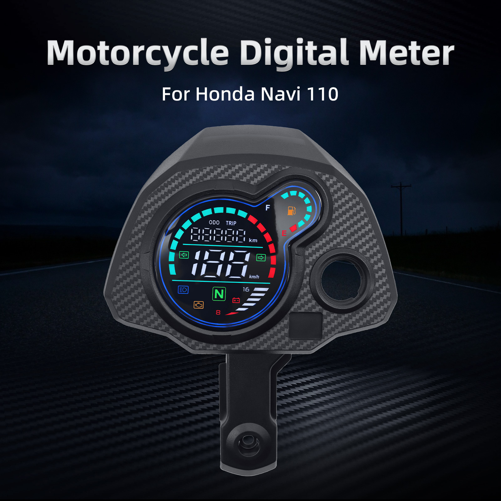 New Digital Meter Motorcycle ODO/TRIP Mileage Digital Speedometer Navi ...