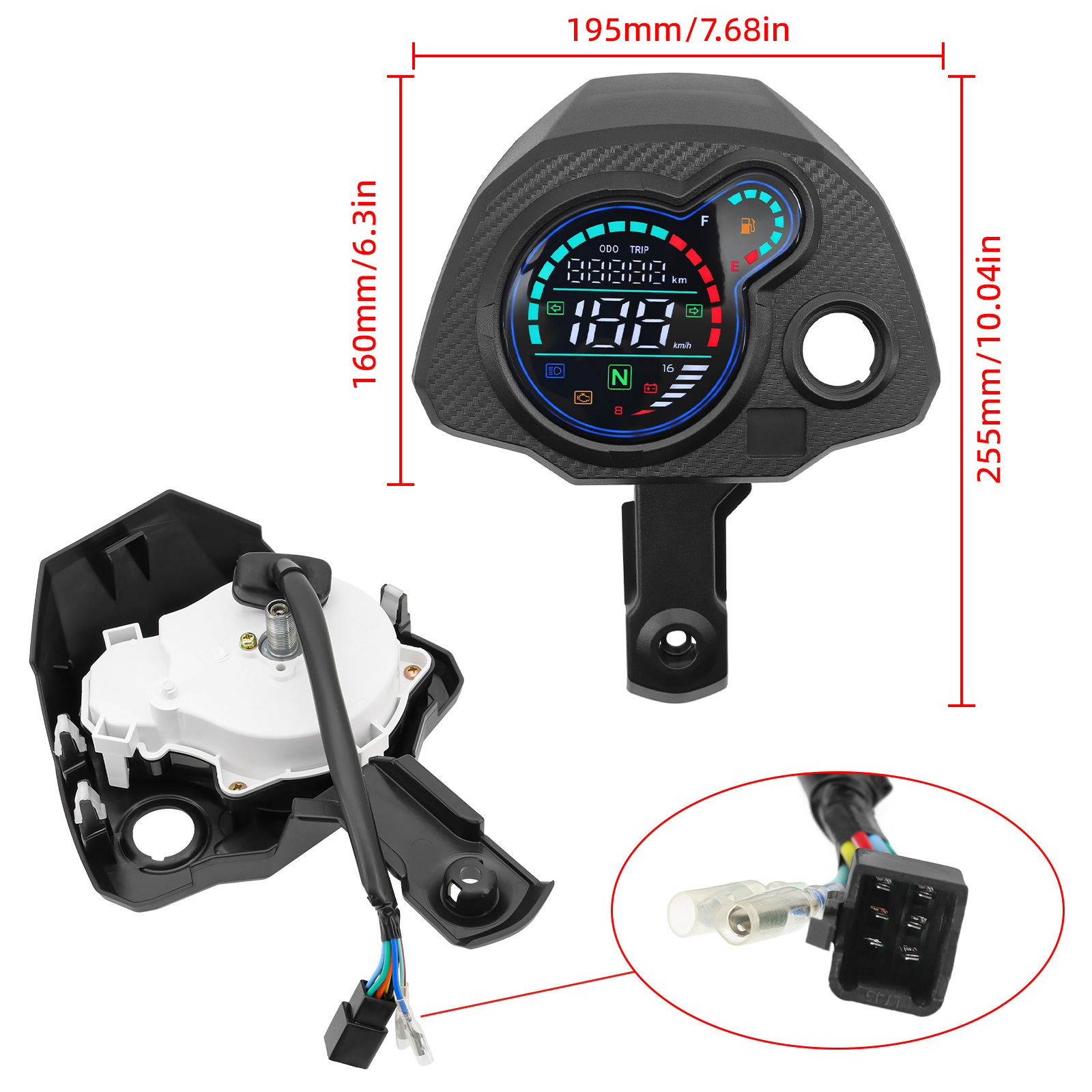 For Honda Navi 110 Digital Meter Motorcycle Speedometer Voltage Fuel ...