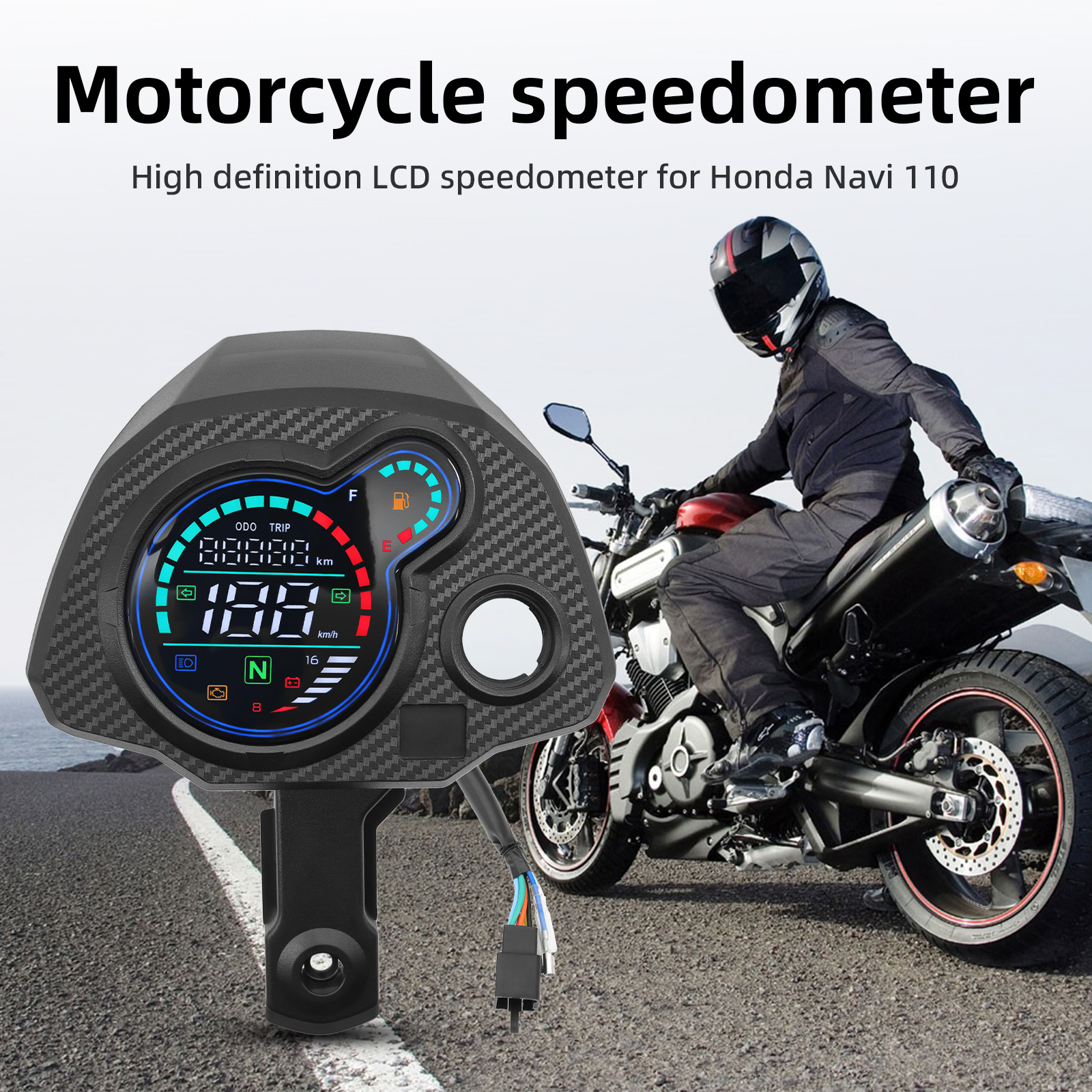 Digital Meter Motorcycle Mileage Digital Speedometer LED Meter Odometer ...