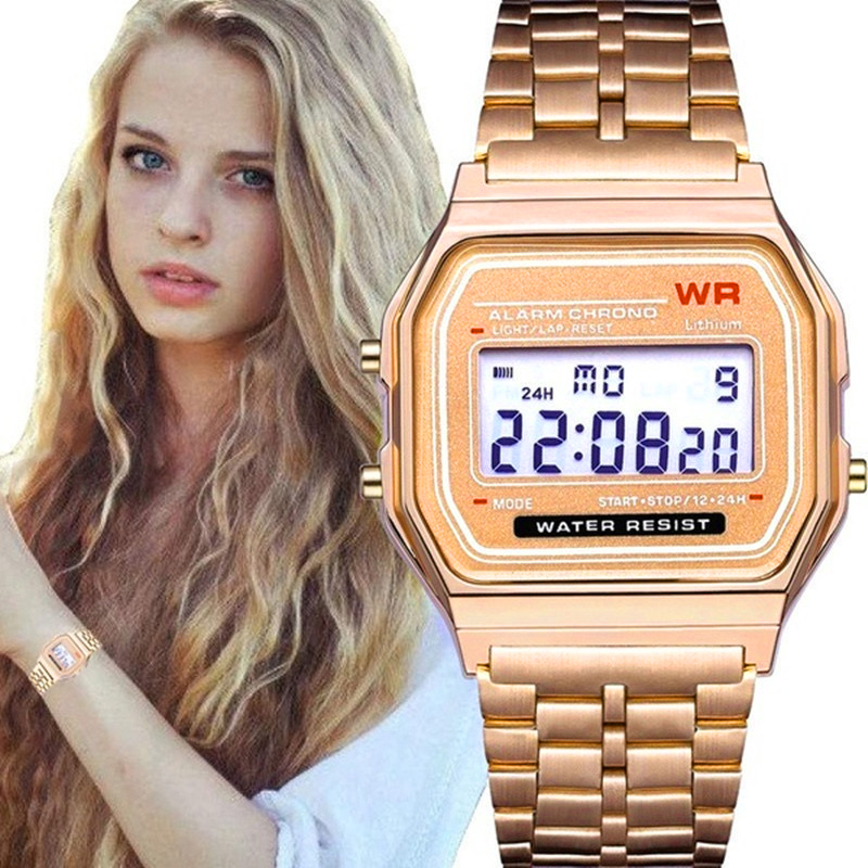 Trendy LED Digital Watch - WR F91W Steel Band A159, Fashionable Multi ...