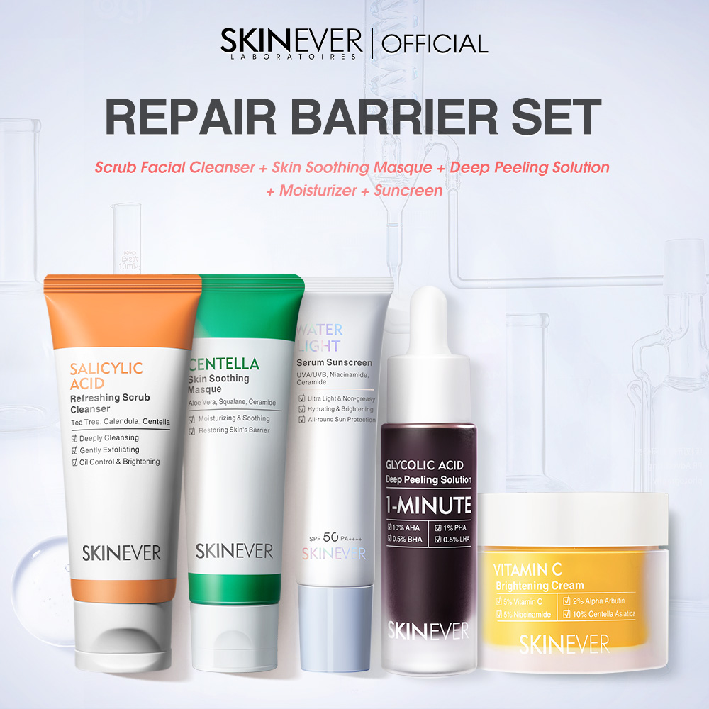 SKINEVER Skincare Set Refreshing Scrub Cleanser Salicylic Acid Serum ...
