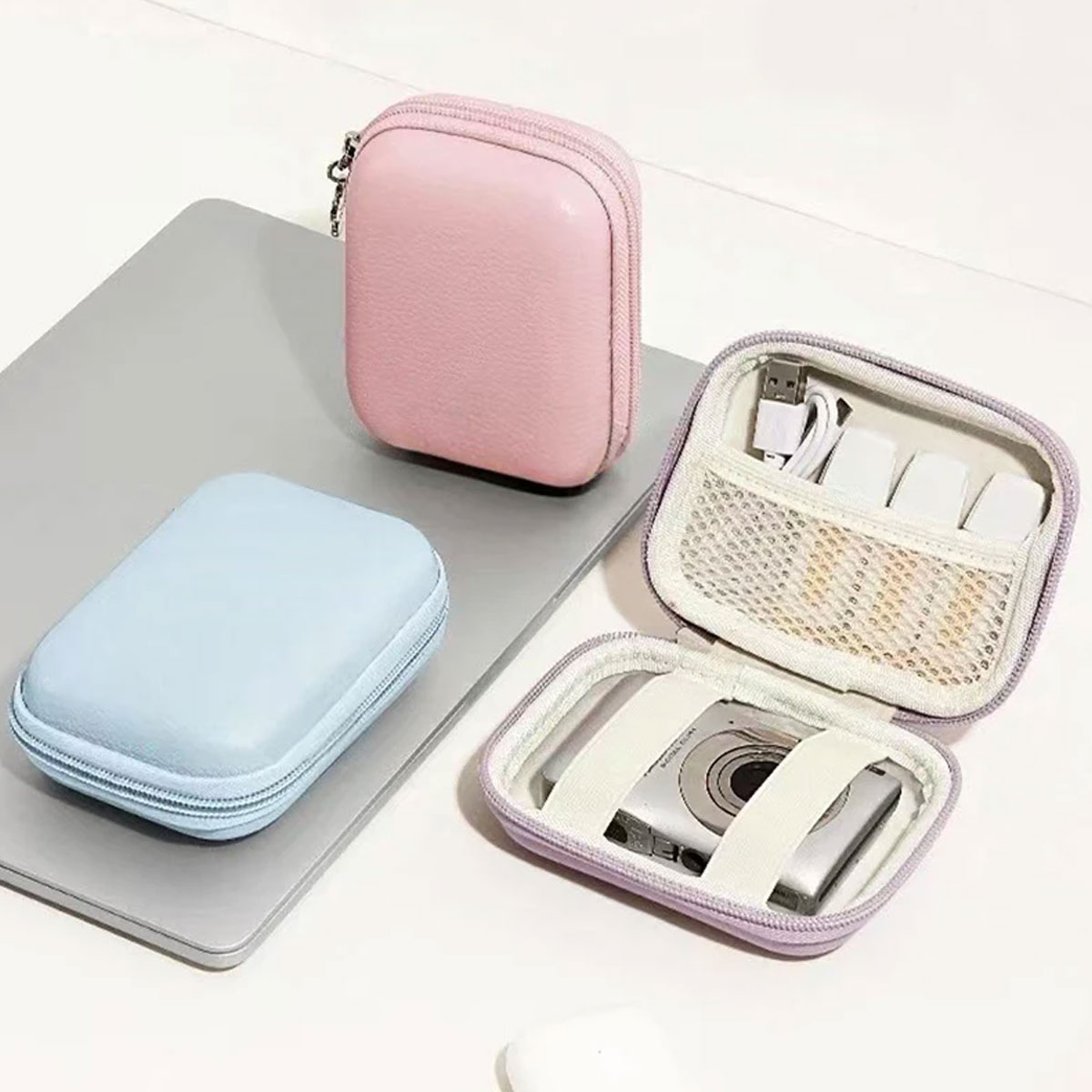 PU Leather Camera Case Storage Organizer Bag Hard Shell Digital Small ...