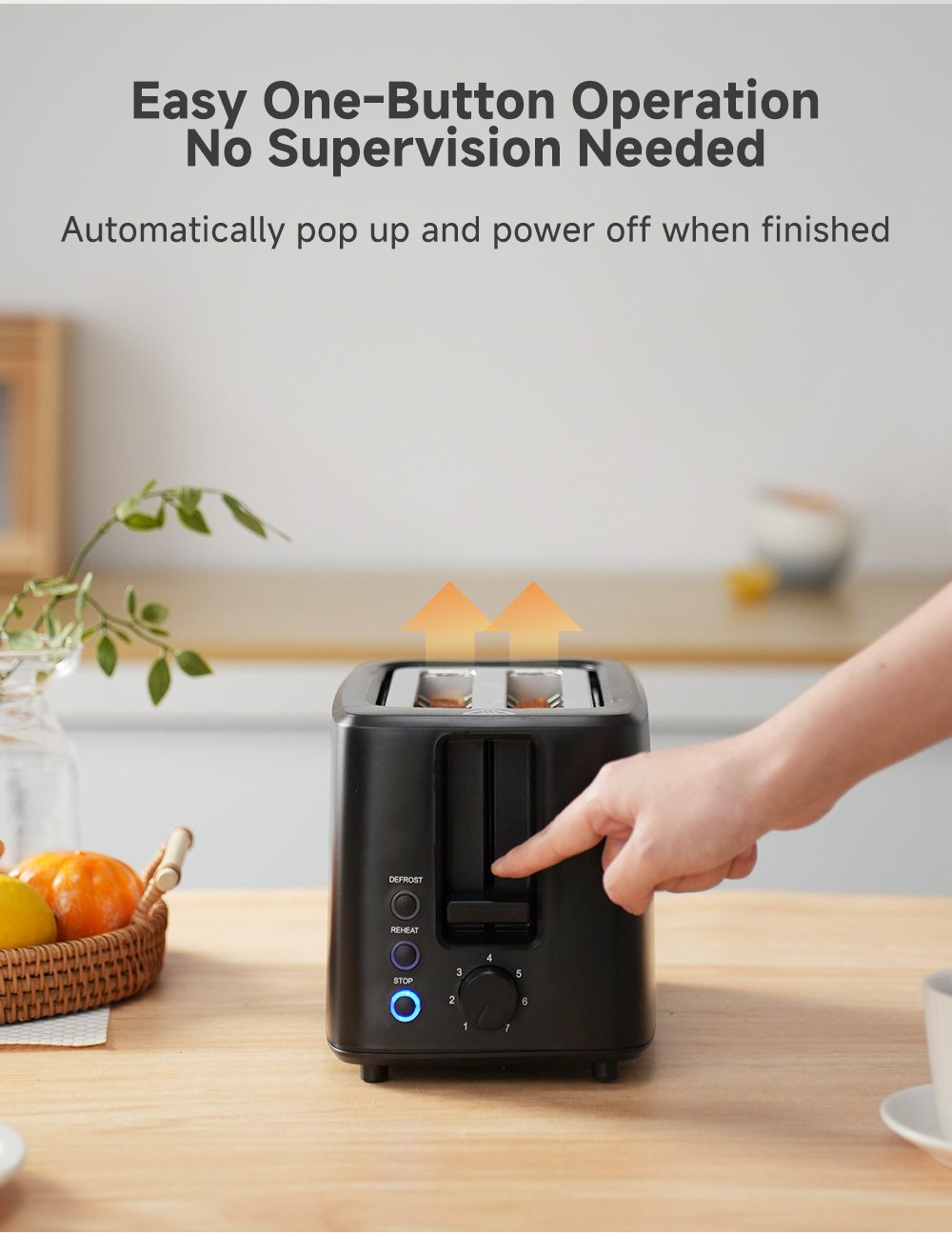 Simplus Toaster Bread Toaster 7-Level Temperature Control 3 Functions Defrost 700W High Power ...