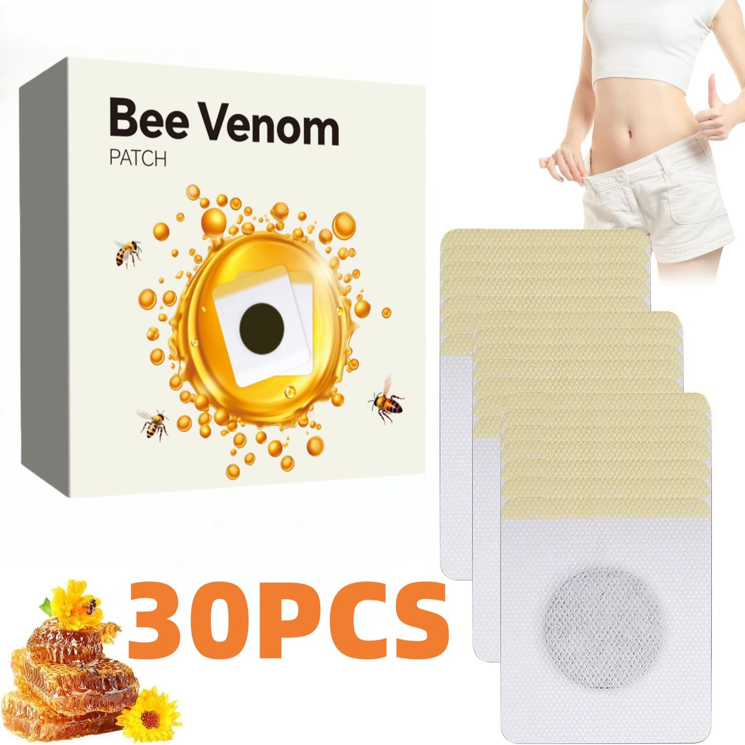 Lazy Patch Anti-Trauma Plaster Bee Venom Shaping Nonwoven Belly Button ...