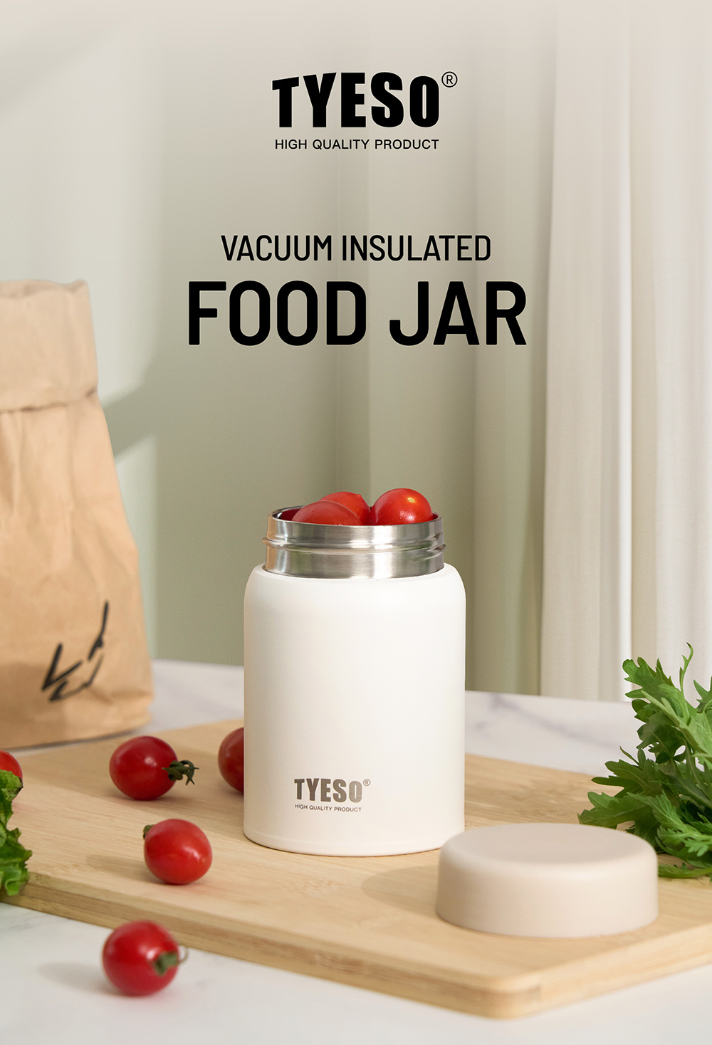 TYESO® 9oz 316 Vacuum Insulated Food Jar Tumbler for Overnight Oats ...