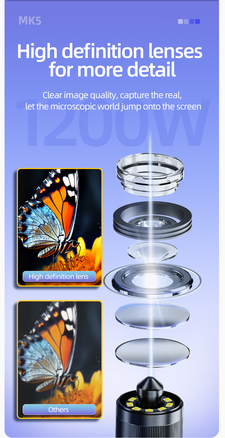 Digital Microscope with 4.3inch IPS Screen 50-1200X Coin Mirroscope ...