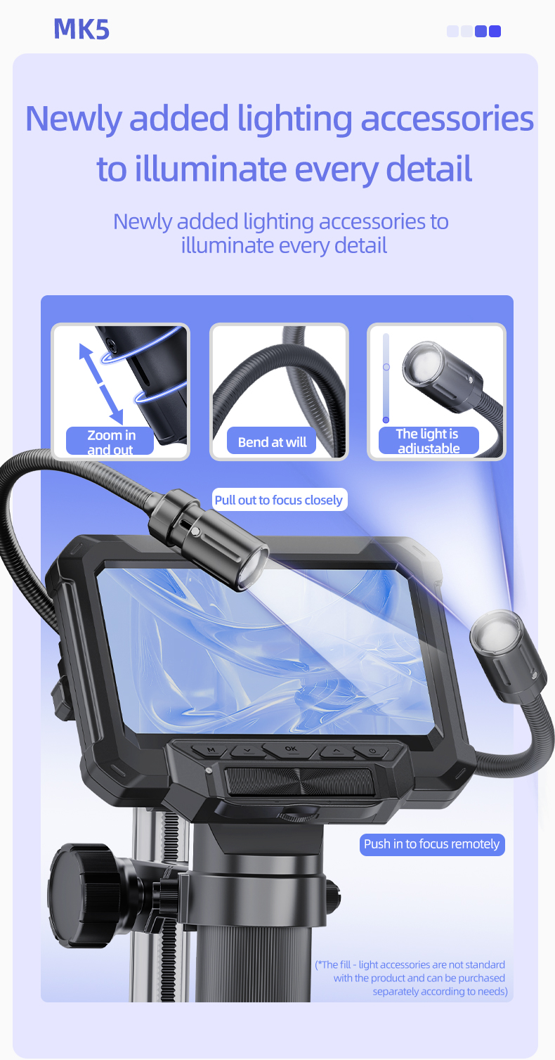 Digital Microscope with 4.3inch IPS Screen 50-1200X Coin Mirroscope ...