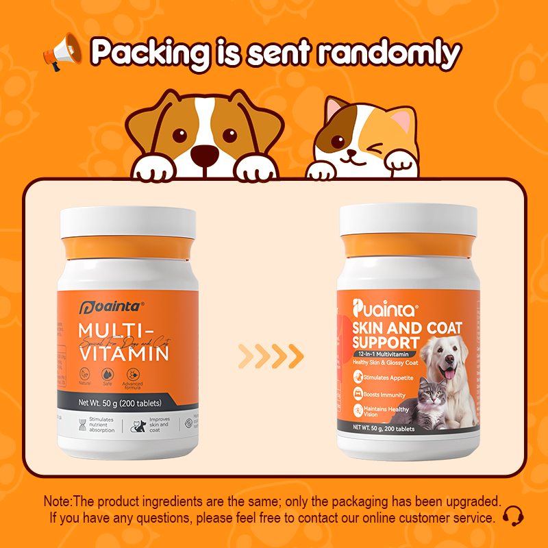 PUAINTA Vitamins for Dogs and Cats Multivitamin Supplement Beauty Hair ...