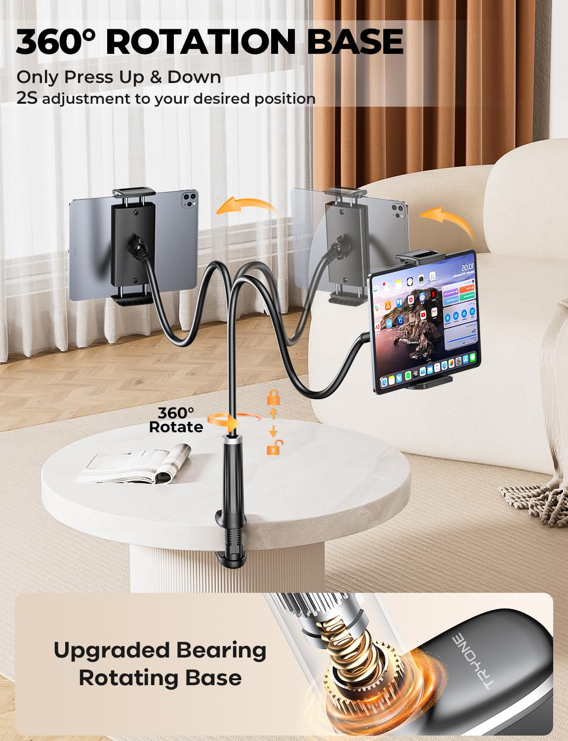 Flexible Lazy Pod Stand Mount Phone Holder 360 Mount Clip Bracket ...