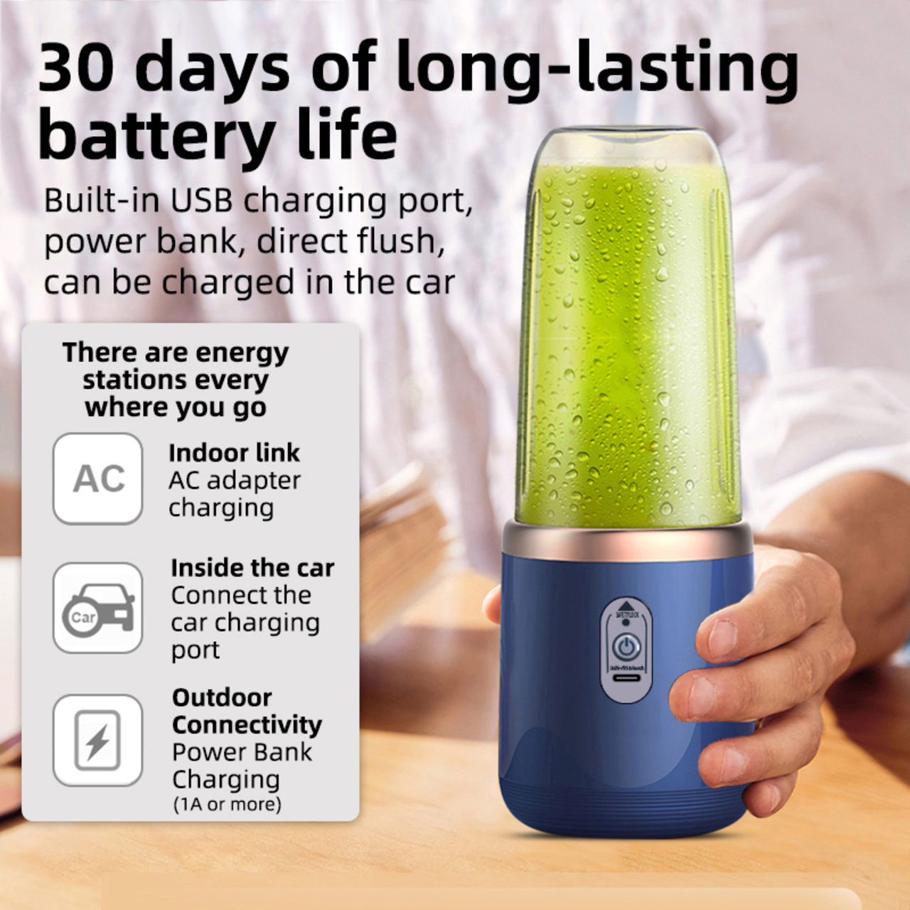 【Free Gift】400ML Portable Electric Juicer 2 Cup Home Mini ...