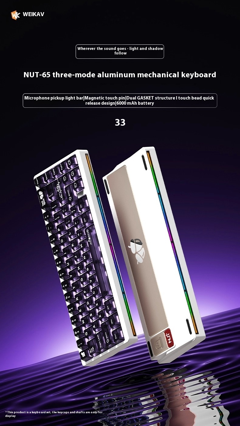 WEIKAV NUT65 Aluminum Wireless Mechanical Keyboard KIT 65% Hot ...