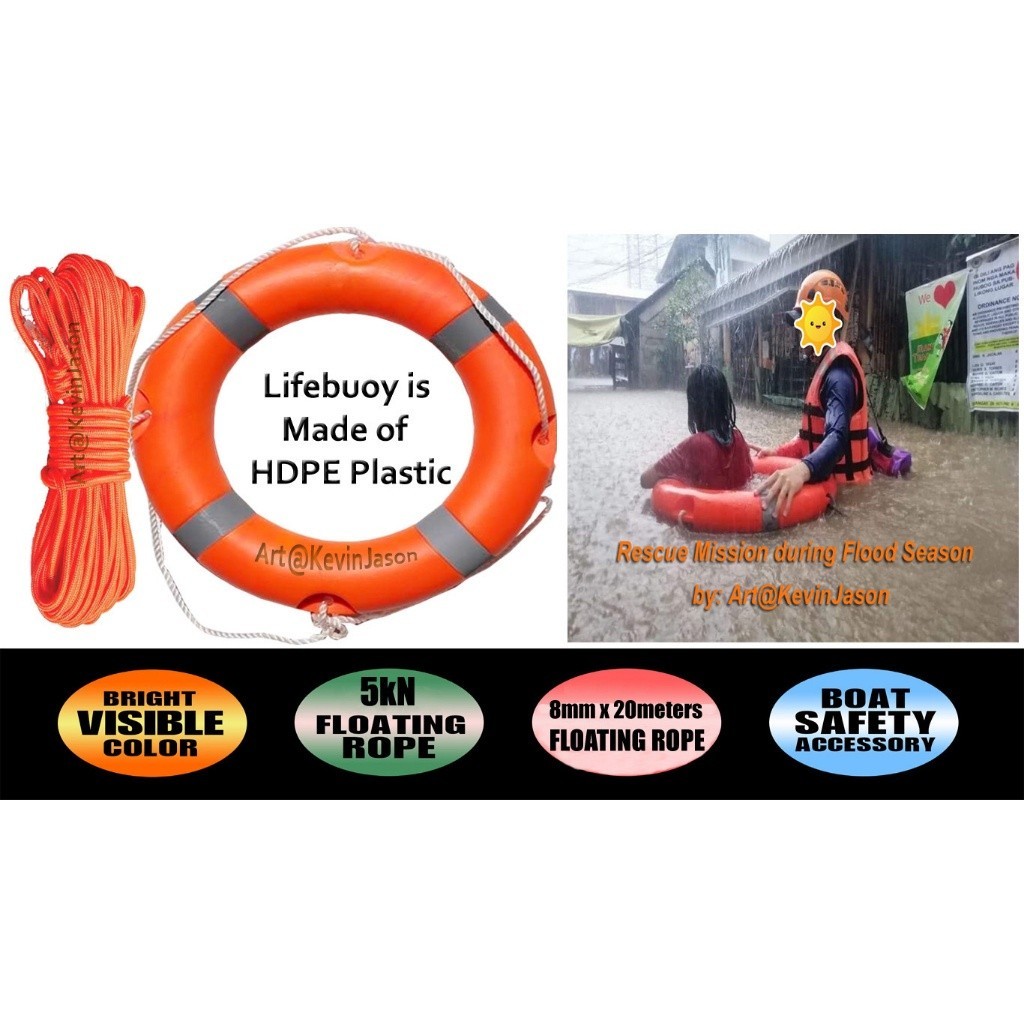 2.5KG life buoy with reflective tape high visibility orange 24N ...