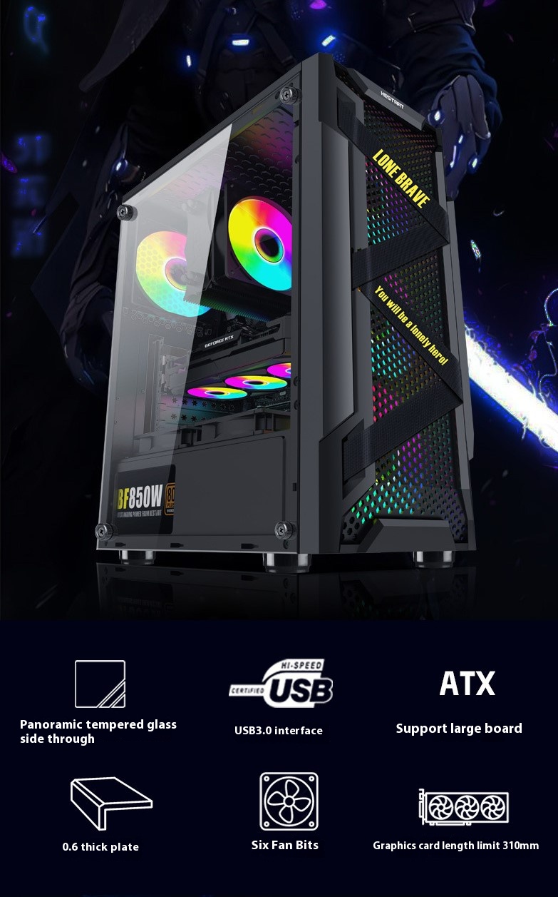 INPLAY Pc Case with Fans Computer Gaming Desktop Matx Table Tempered ...