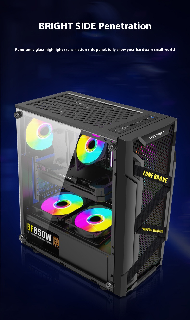 INPLAY Pc Case with Fans Computer Gaming Desktop Matx Table Tempered ...