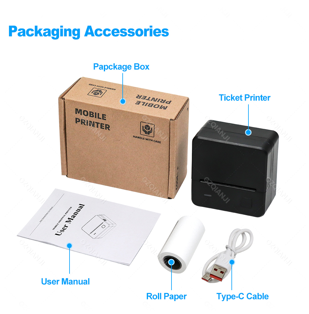 Mini Thermal Receipt Printer Wireless Bluetooth 58mm POS System ...