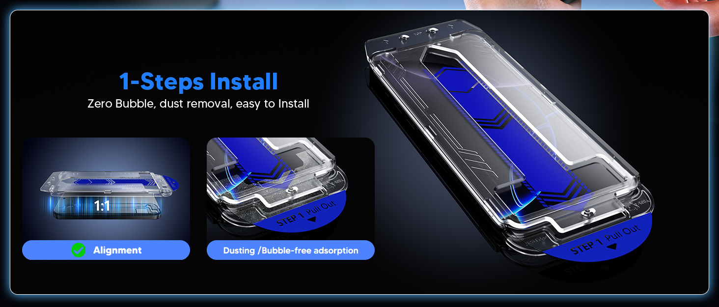 WSKEN HD Tempered Glass Without Black Border for iPh 16 ProMax/17ProMax ...