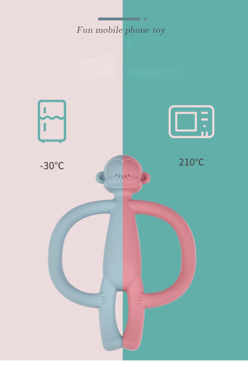 Individually Packaged Silicone Monkey Teether Baby Molar Stick Baby ...