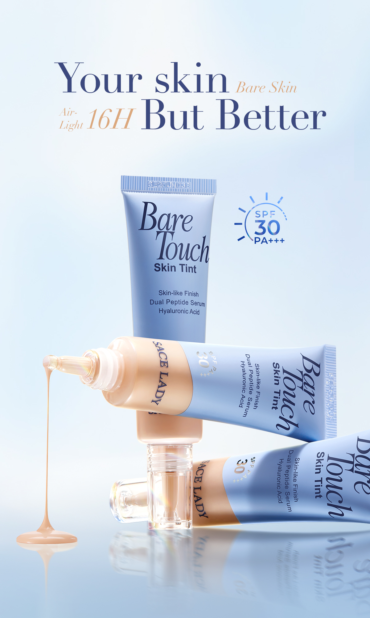 SACE LADY Natural Matte Foundation Sunscreen Skin-like Finish Primer ...