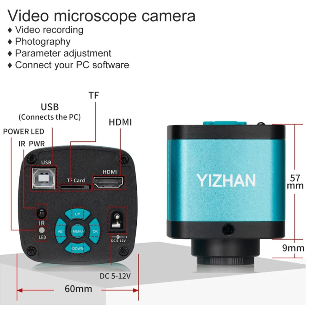 YIZHAN 48MP HDMI VGA USB Industrial Electronic Digital Microscope ...