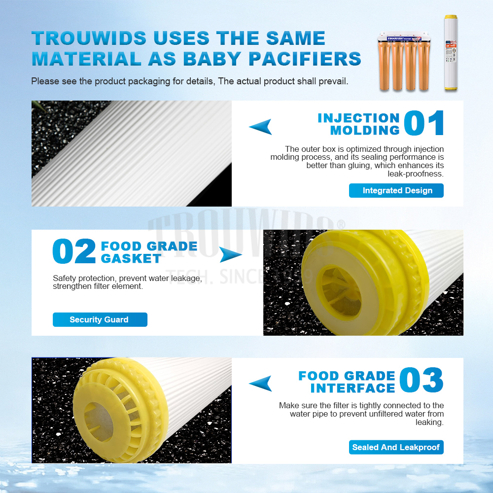 TROUWIDS Universal 2/3/4 Stage 20 Inch UDF Water Filter Cartridge For ...