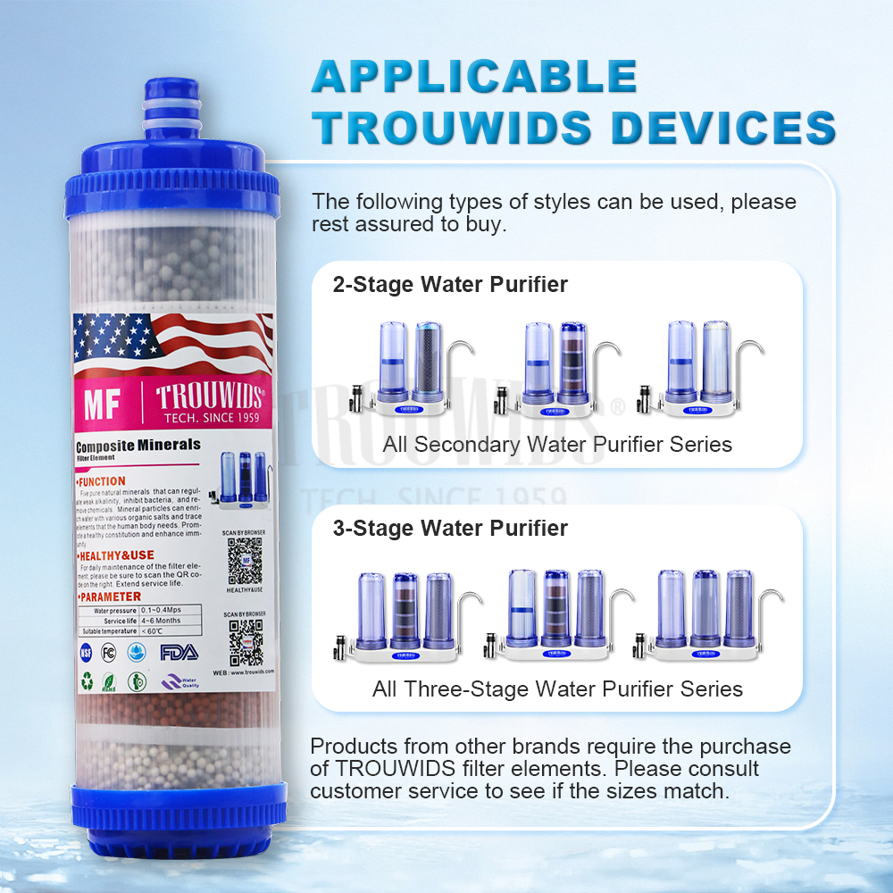 TROUWIDS 5 in 1 Universal Alkaline Water Purifier Filter Cartridge 10 ...