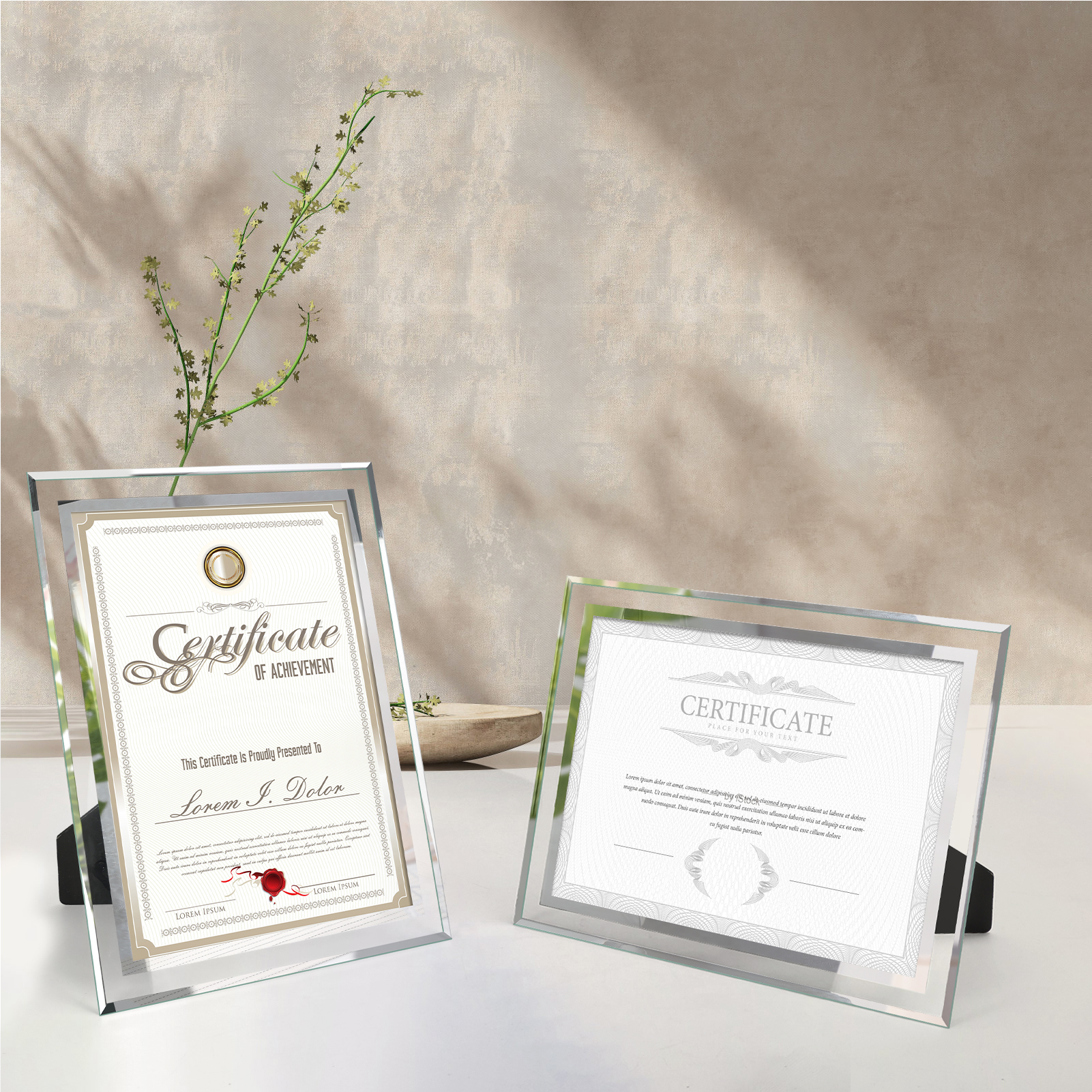 A4/8R/5R Picture Frame Crystal Glass Certificate Frame Photo Frame ...
