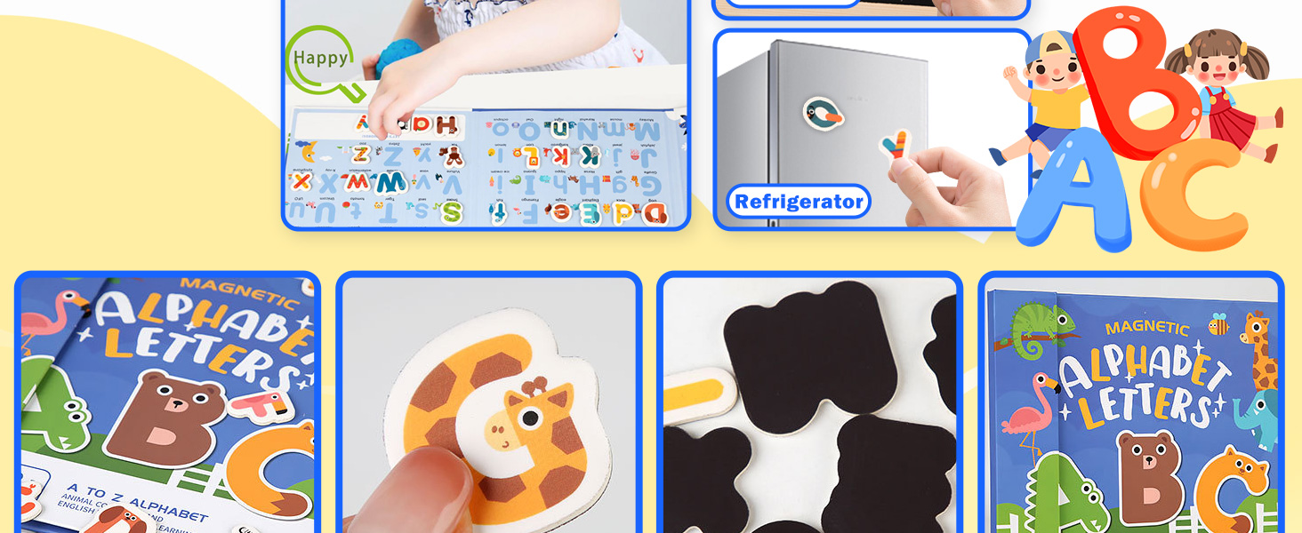 NIKO Magnetic Alphabet ABC Letters Spelling Book Early Education Toy ...