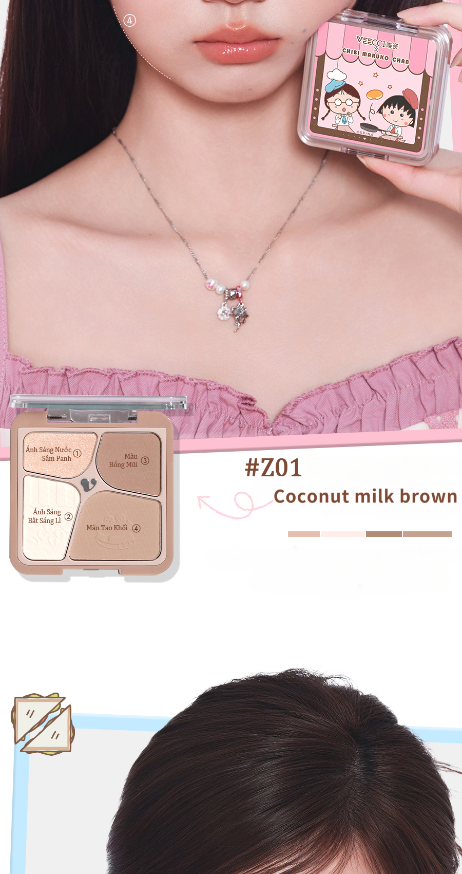 VEECCI Limited Edition Chibi Maruko Chan Blush Contour Highlight ...