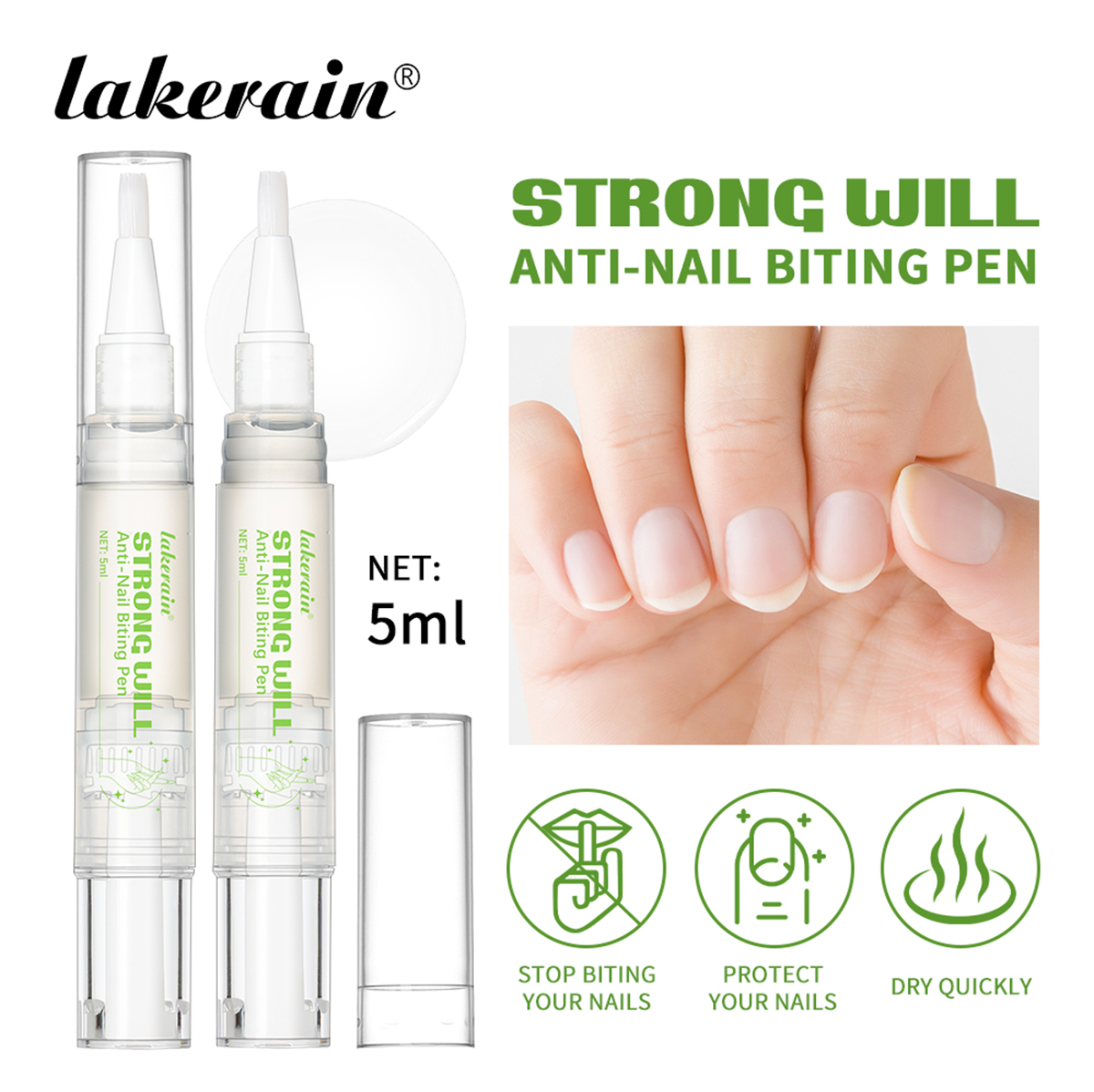 Lakerain Stop Biting Pen - Bitter Taste, Nail Polish for Nail Biting ...