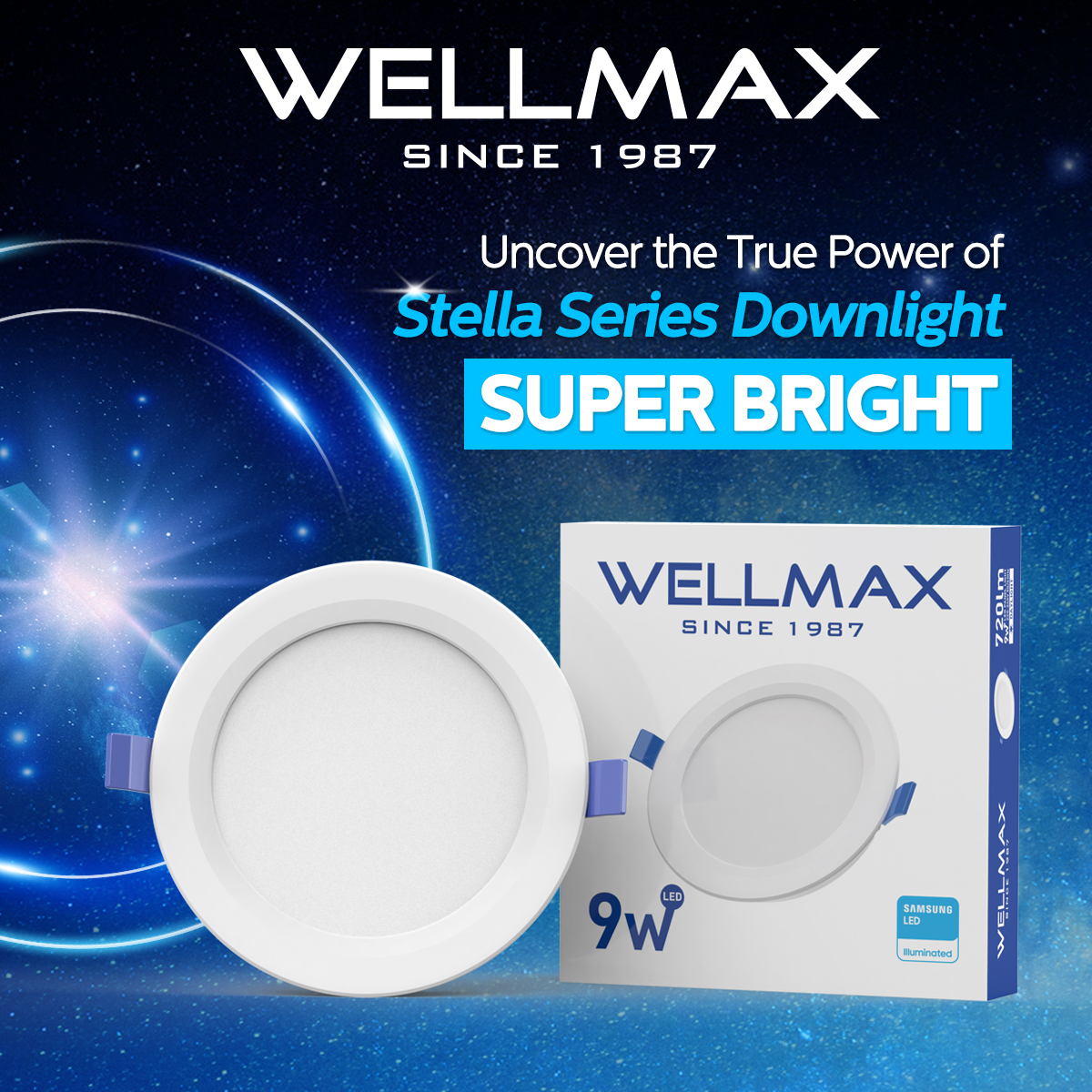 WELLMAX Downlight Adopt SAMSUNG LED Chip Recessed Ceiling Light 3W-12W Stella GEN 2.0 | Shopee ...