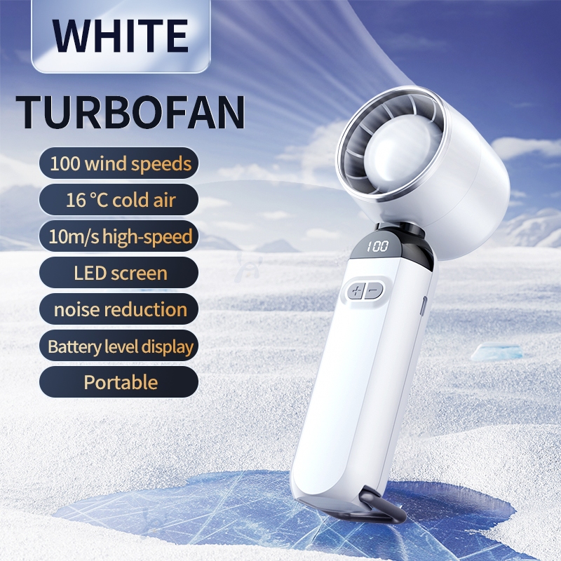 Portable Hand Fan USB Rechargeable - 100 Gear Speed Turbo Fan with LED ...