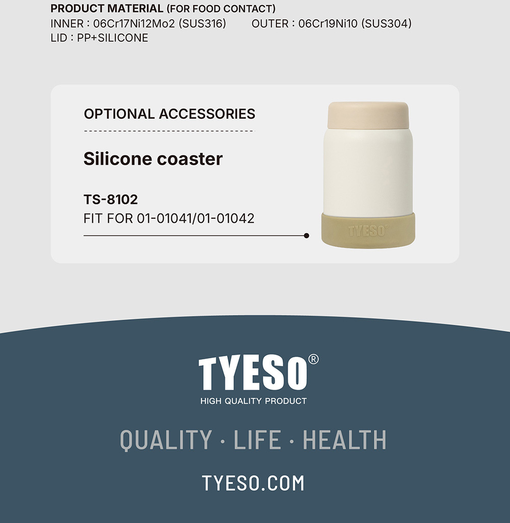 TYESO® 9oz 316 Vacuum Insulated Food Jar Tumbler for Overnight Oats ...