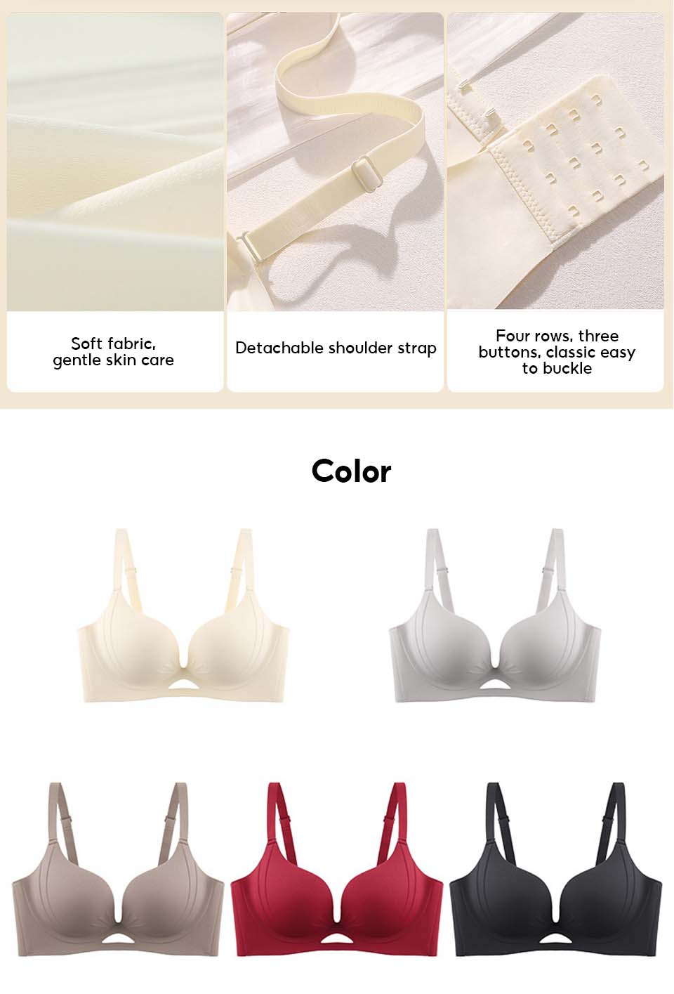 FallSweet Small Chest Seamless Push Up Bras Wireless Soft Support Anti ...