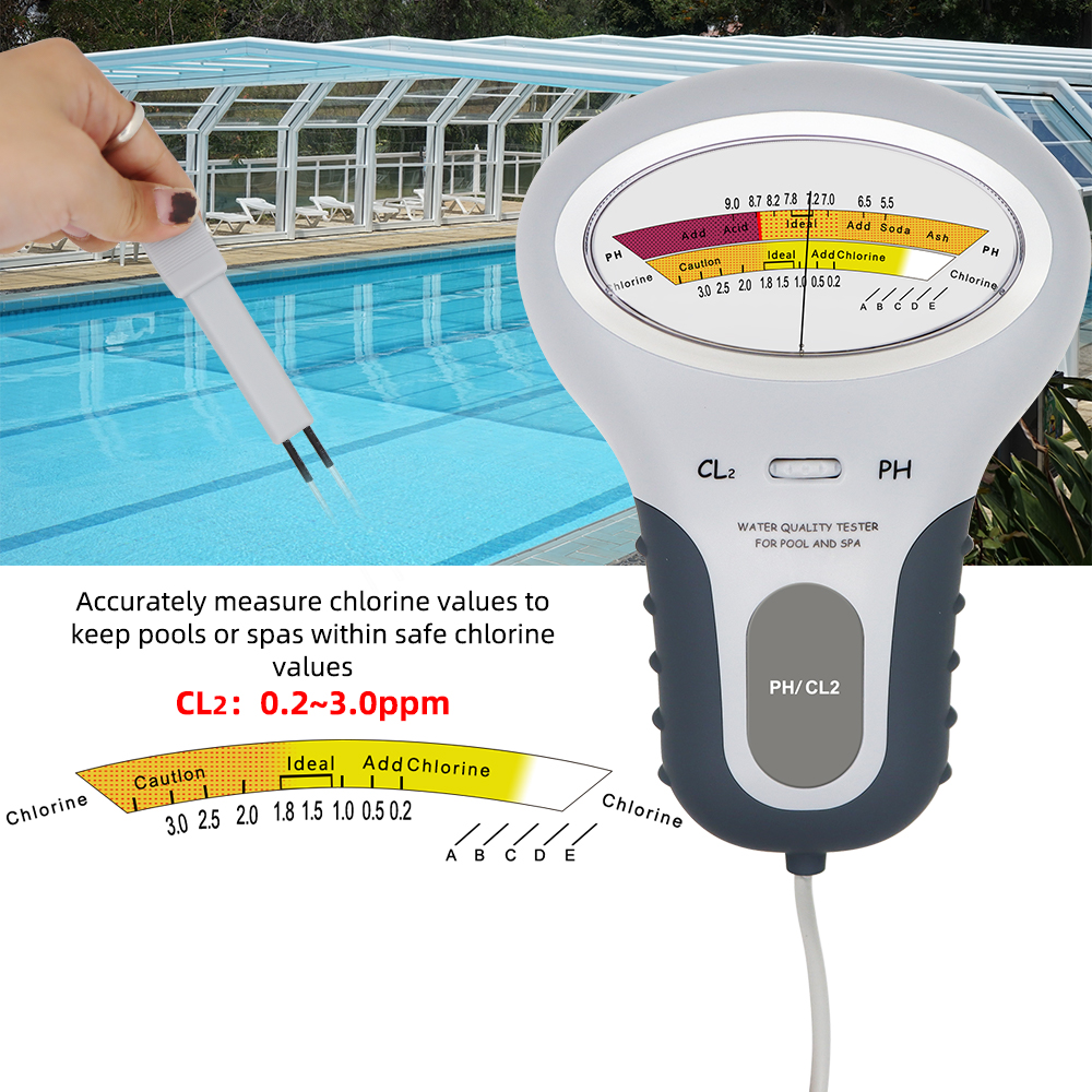 Swimming Pool CL2/PH/Chlorine Meter, Water Analysis Monitor, 1 Pc ...