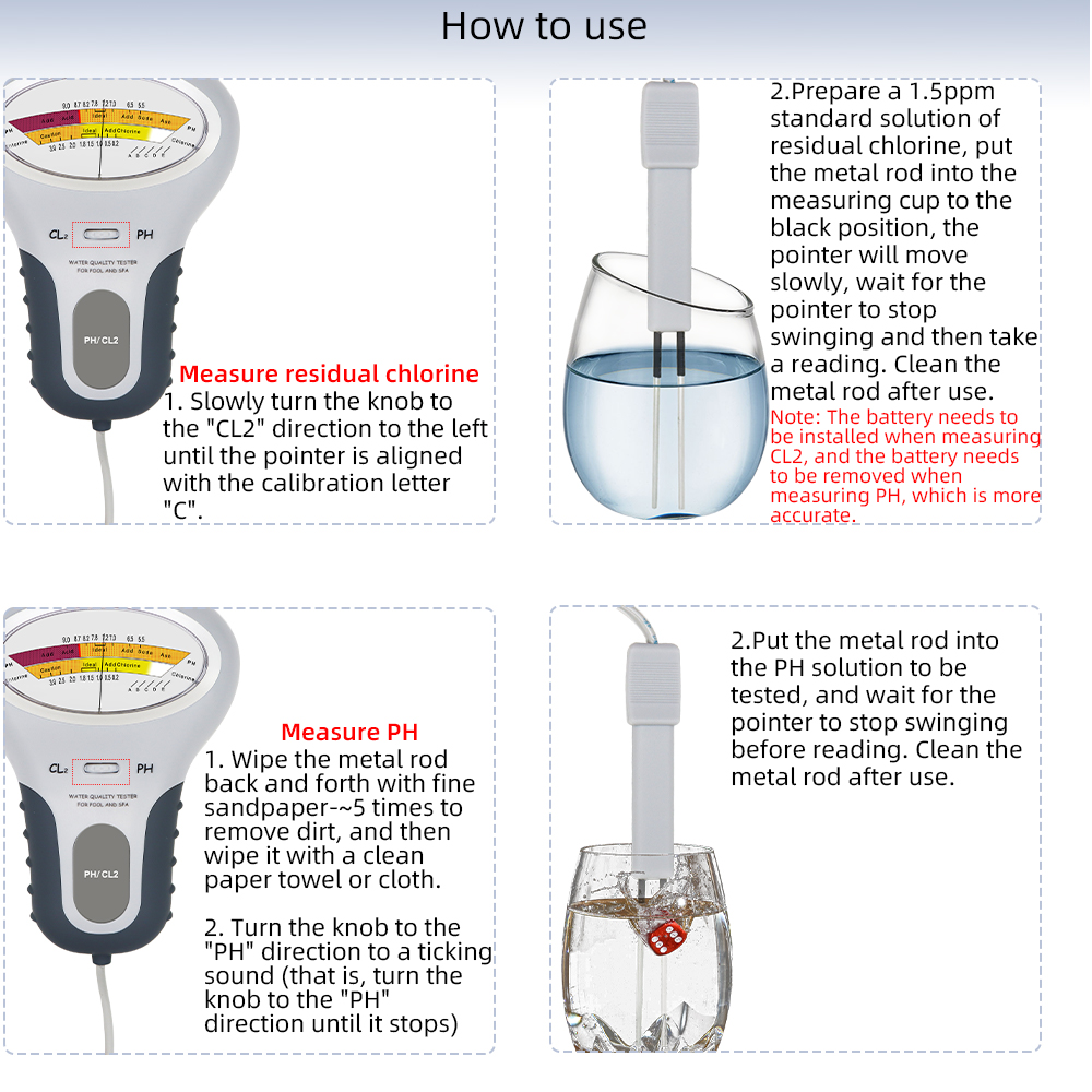 Swimming Pool CL2/PH/Chlorine Meter, Water Analysis Monitor, 1 Pc ...