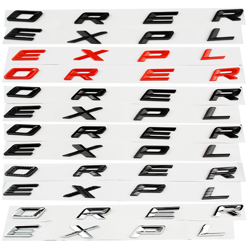 3D ABS Explorer Letters logo Front Hood and Rear trunk Emblem Sticker ...