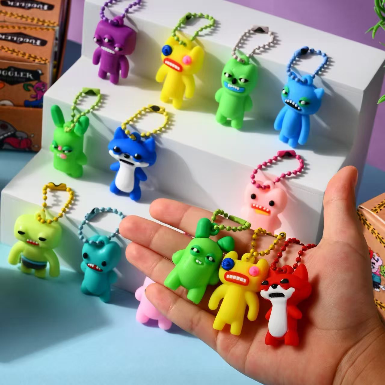 Fuggler keychain blind box mini ugly Monster figure keyring funny anik ...