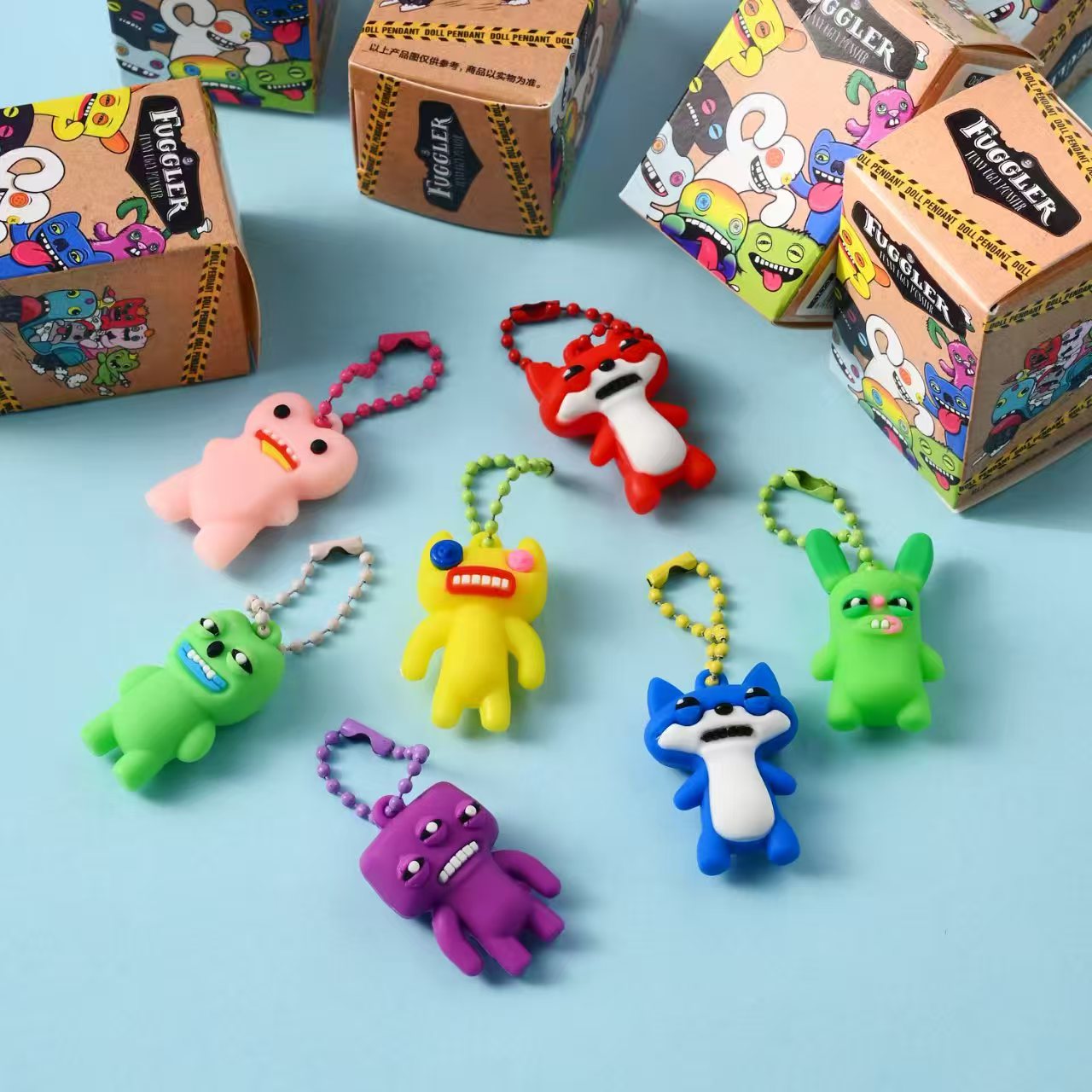Fuggler keychain blind box mini ugly Monster figure keyring funny anik ...