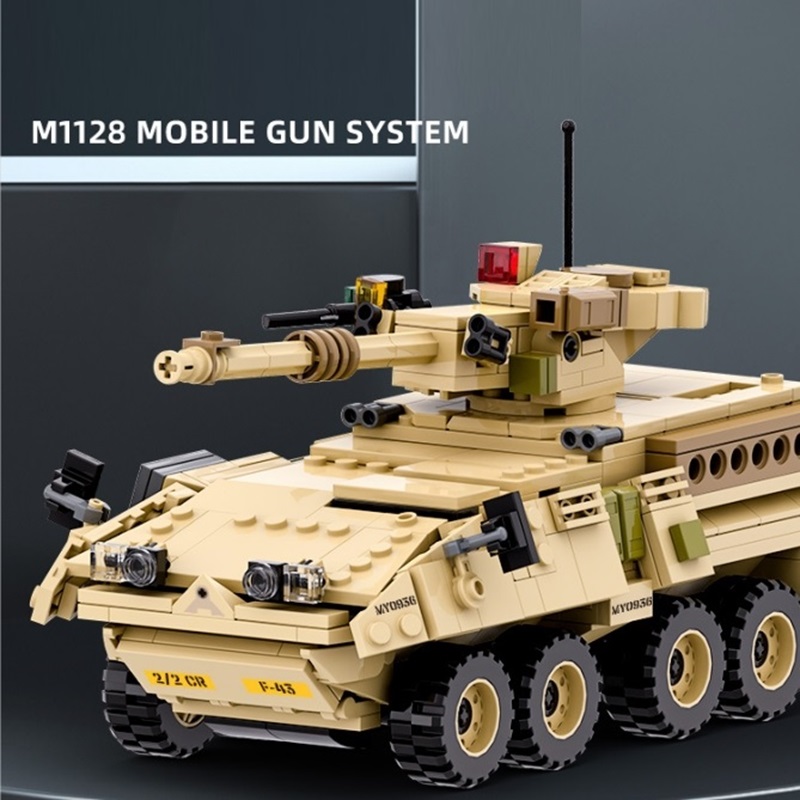 M1128 Armored Vehicle Building Blocks 458 Pcs WANGE Tank Bricks Toy Set ...