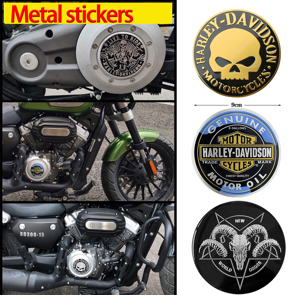 For Harley Metal Sticker Motorcycle Fuel Tank Engine Cover Clutch Top ...